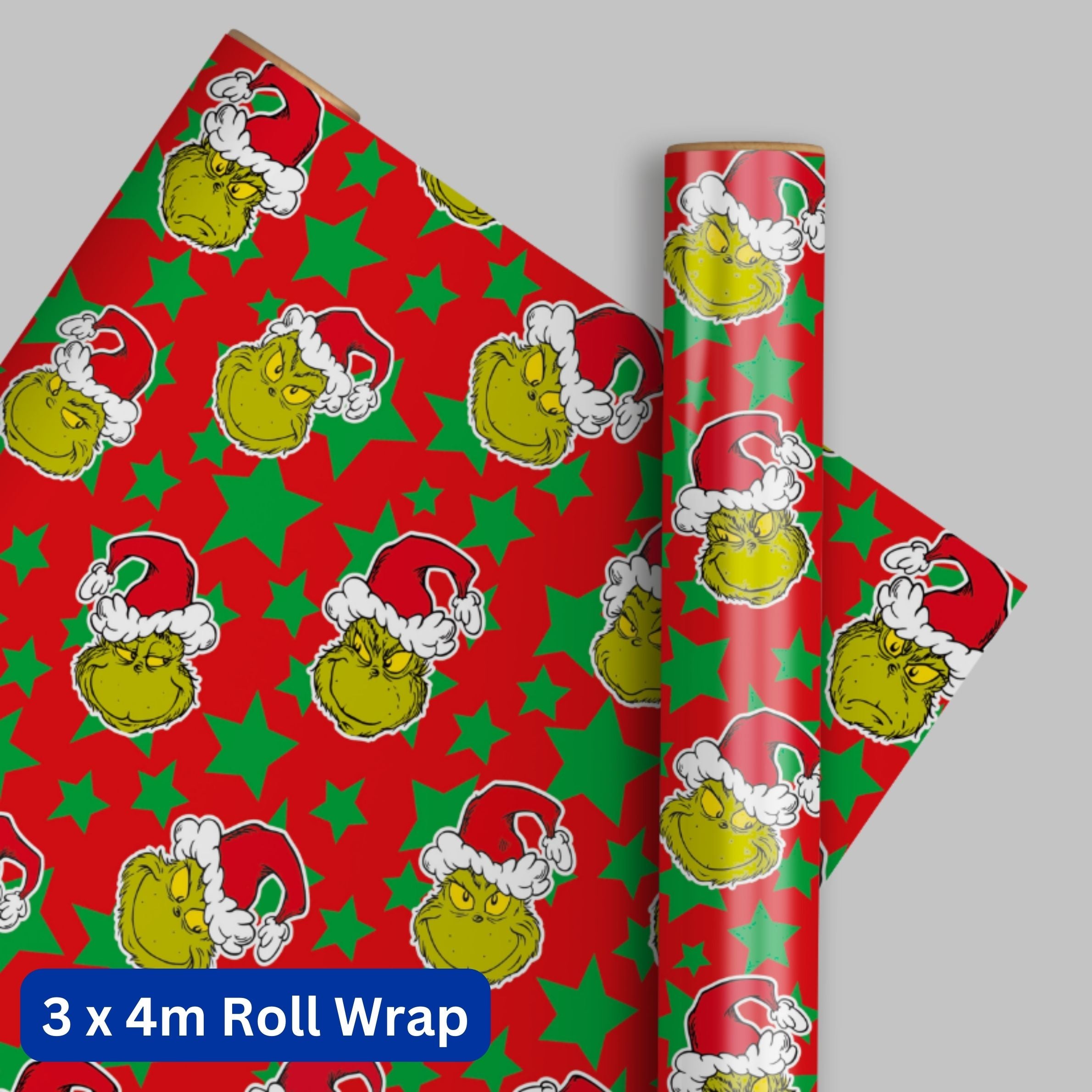 The Grinch Christmas 4m Roll Wrapping Paper - 3 Pack Bundle – Danilo ...