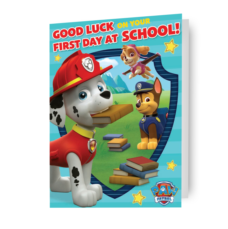 Paw Patrol 'First Day At School' Good Luck Card – Danilo Promotions