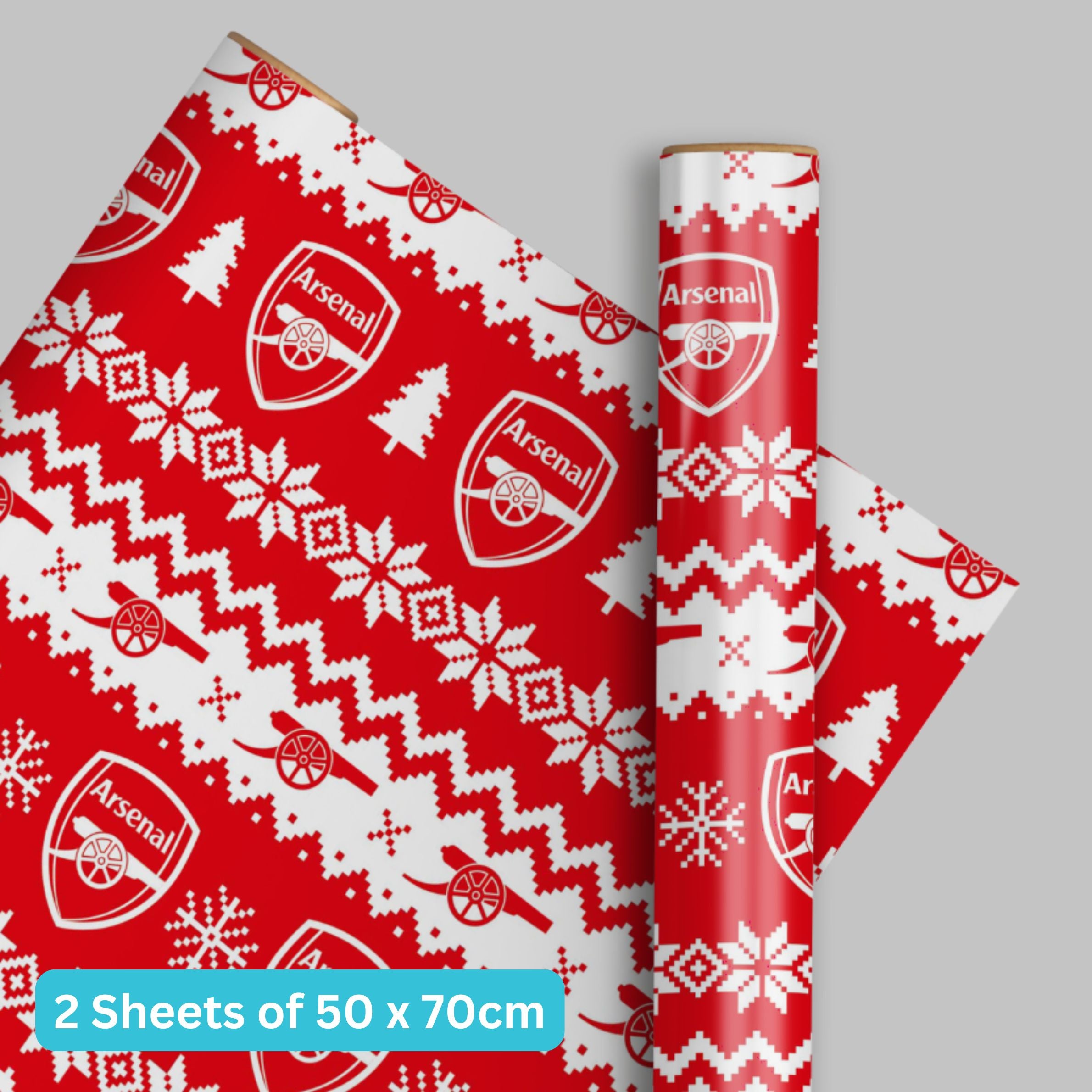 Arsenal FC Christmas Wrap 2 Sheet 2 Tag – Danilo Promotions