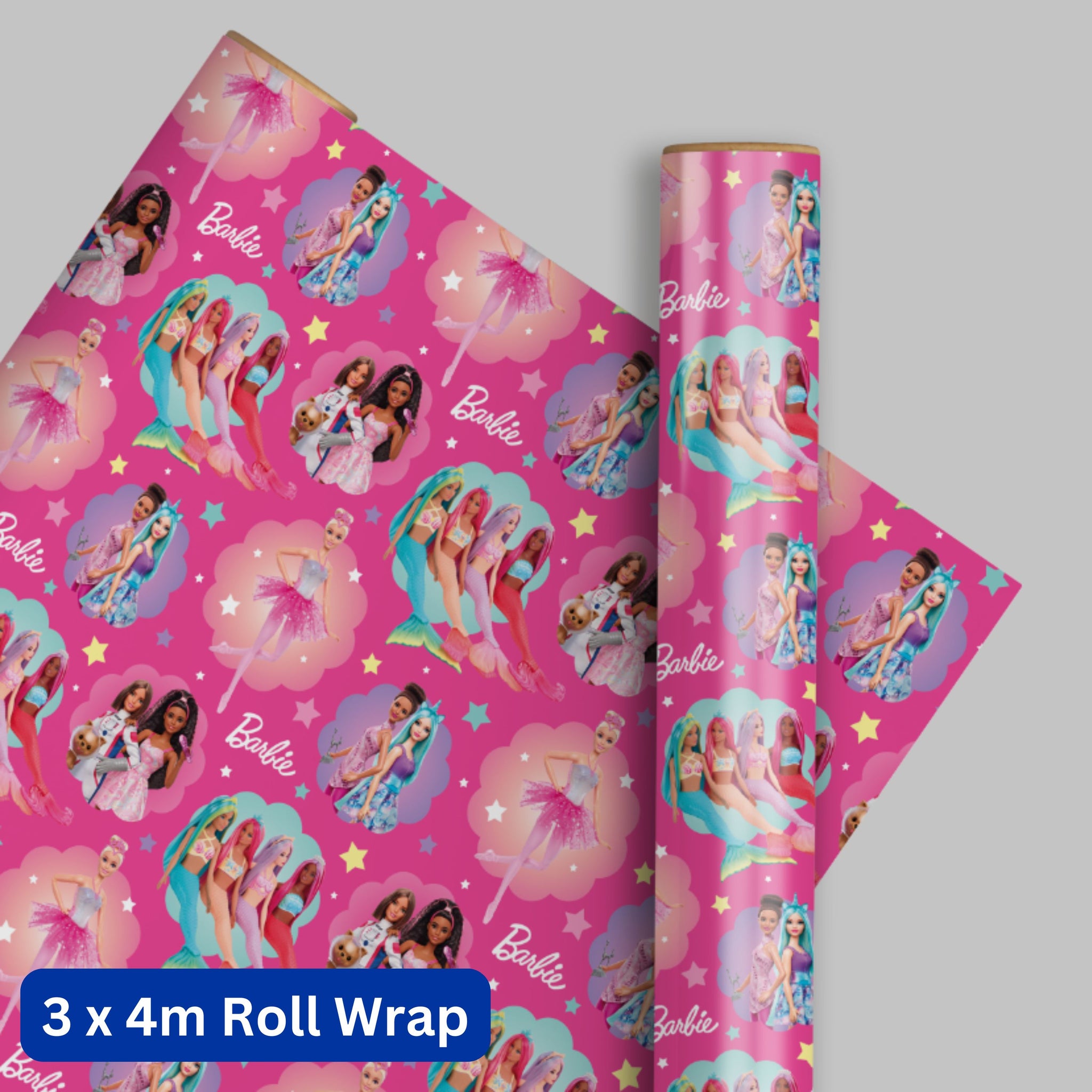 Barbie Wrapping Paper 4m Roll x 3 Pack – Danilo Promotions