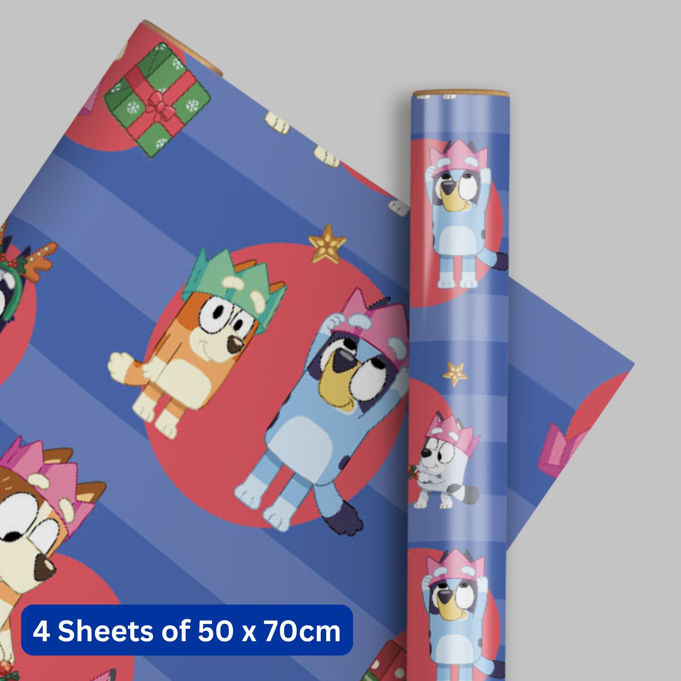 Bluey Christmas 4 Sheets & 4 Tags Gift Wrap Bundle – Danilo Promotions