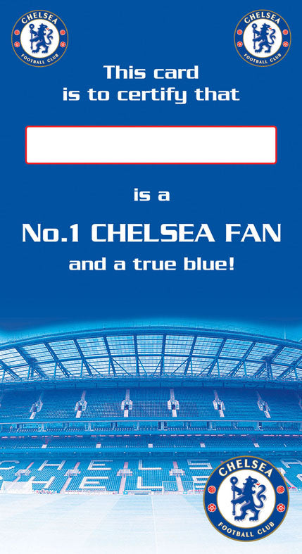 Chelsea FC Certificate Birthday Card – Danilo Promotions