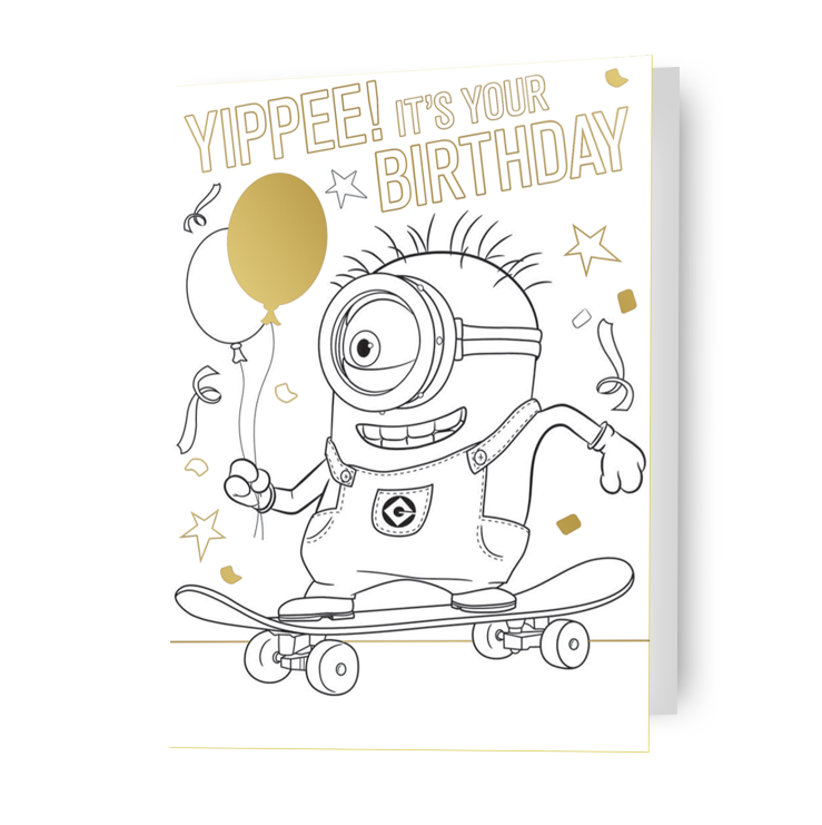 Despicable Me Minions Colour-in Birthday Card – Danilo Promotions