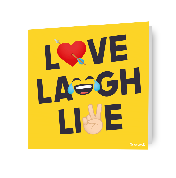 JoyPixels Emoji 'Love Laugh Live' Card – Danilo Promotions