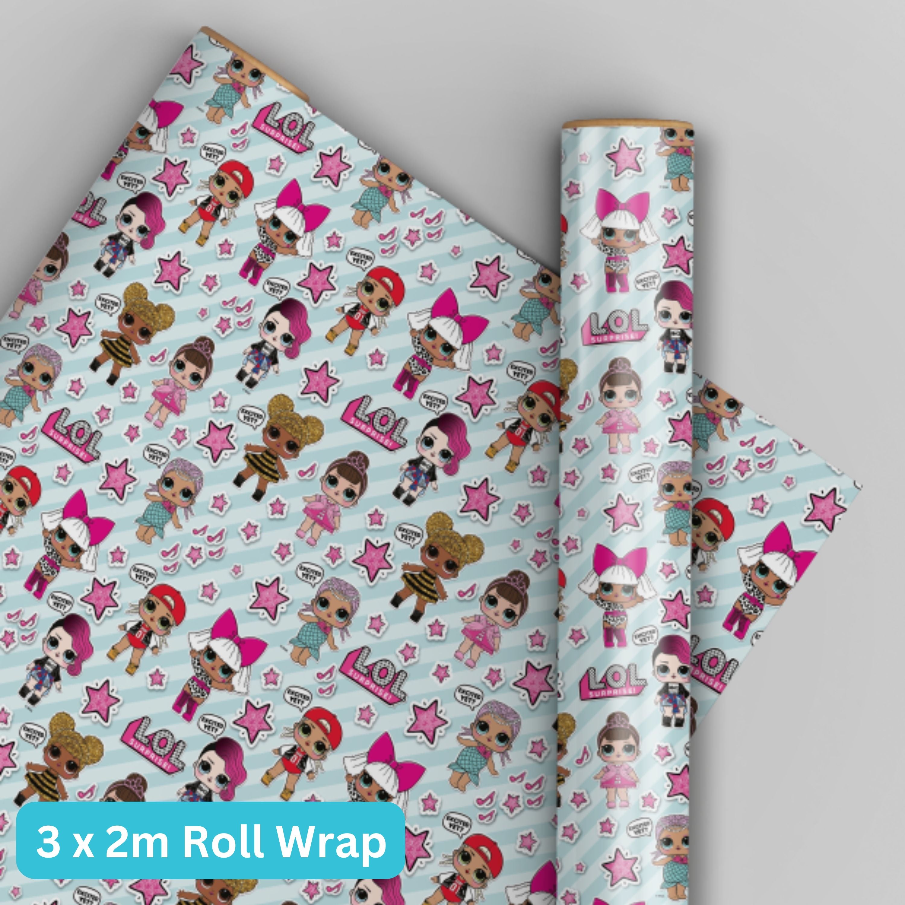 LOL Surprise 2m Roll Wrapping Paper - 3 Pack Bundle – Danilo Promotions