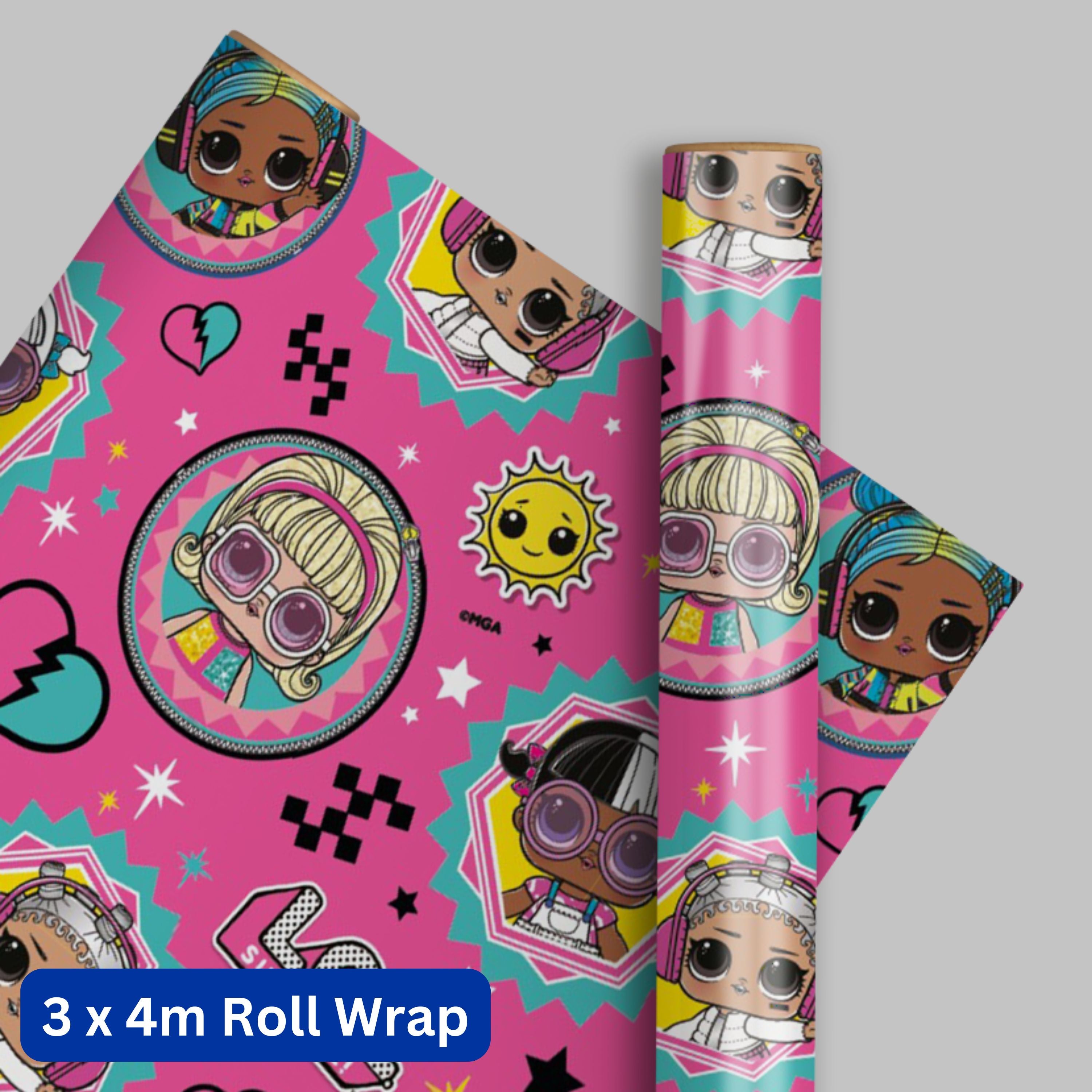 LOL Surprise 4m Roll Wrapping Paper - 3 Pack Bundle – Danilo Promotions