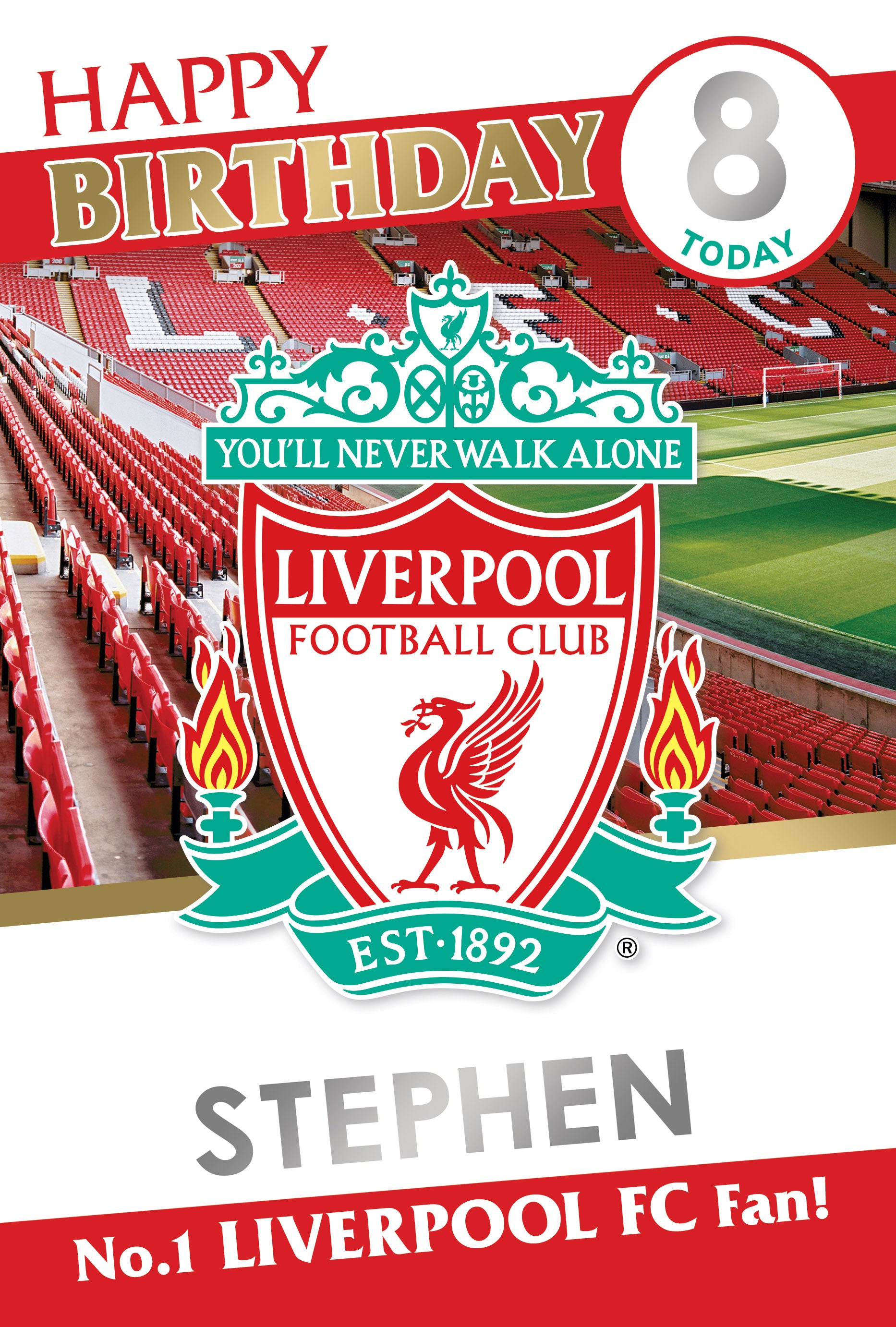 Liverpool FC Personalised Birthday Card With Sticker Sheet – Danilo ...
