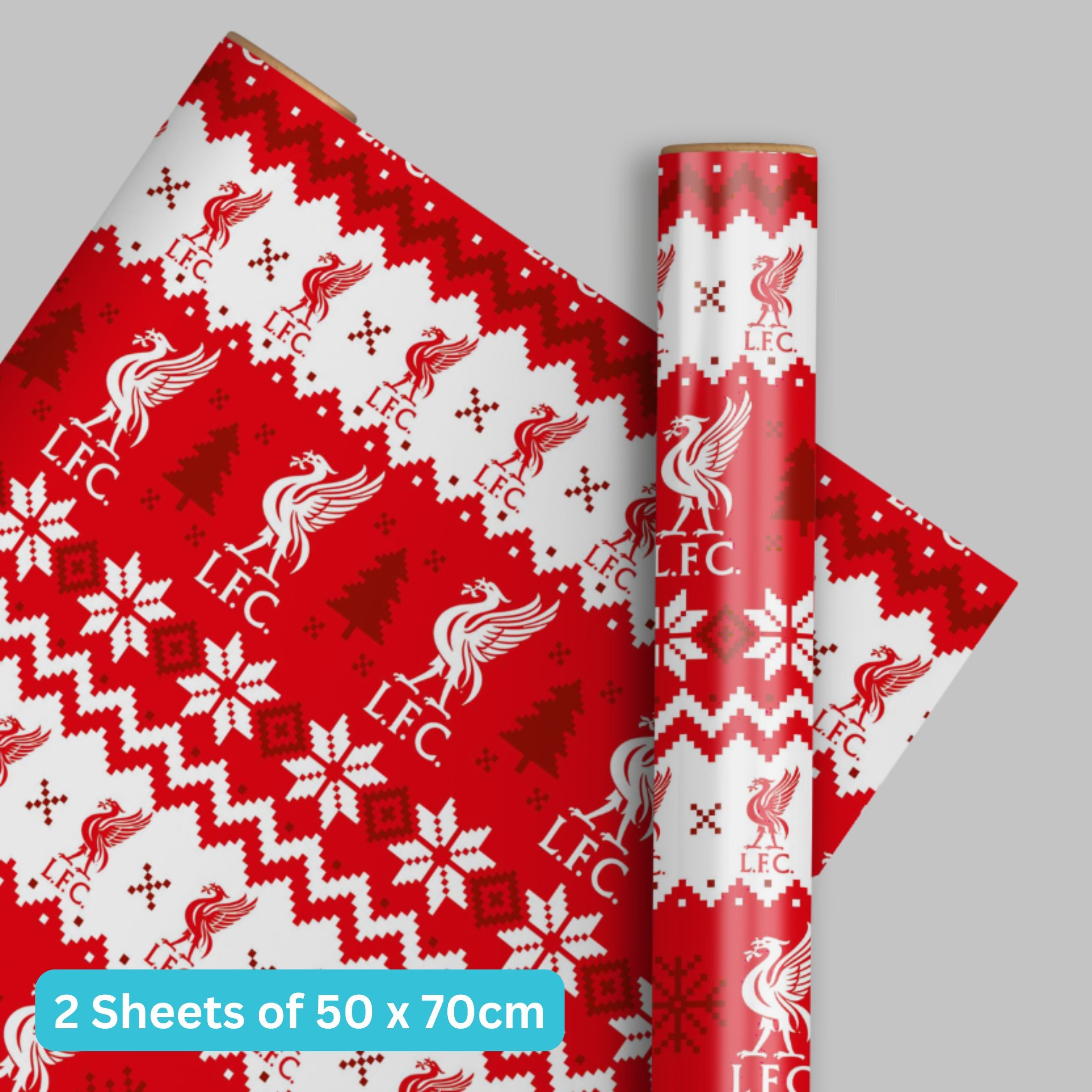 Liverpool FC Christmas Wrap 2 Sheet 2 Tag – Danilo Promotions