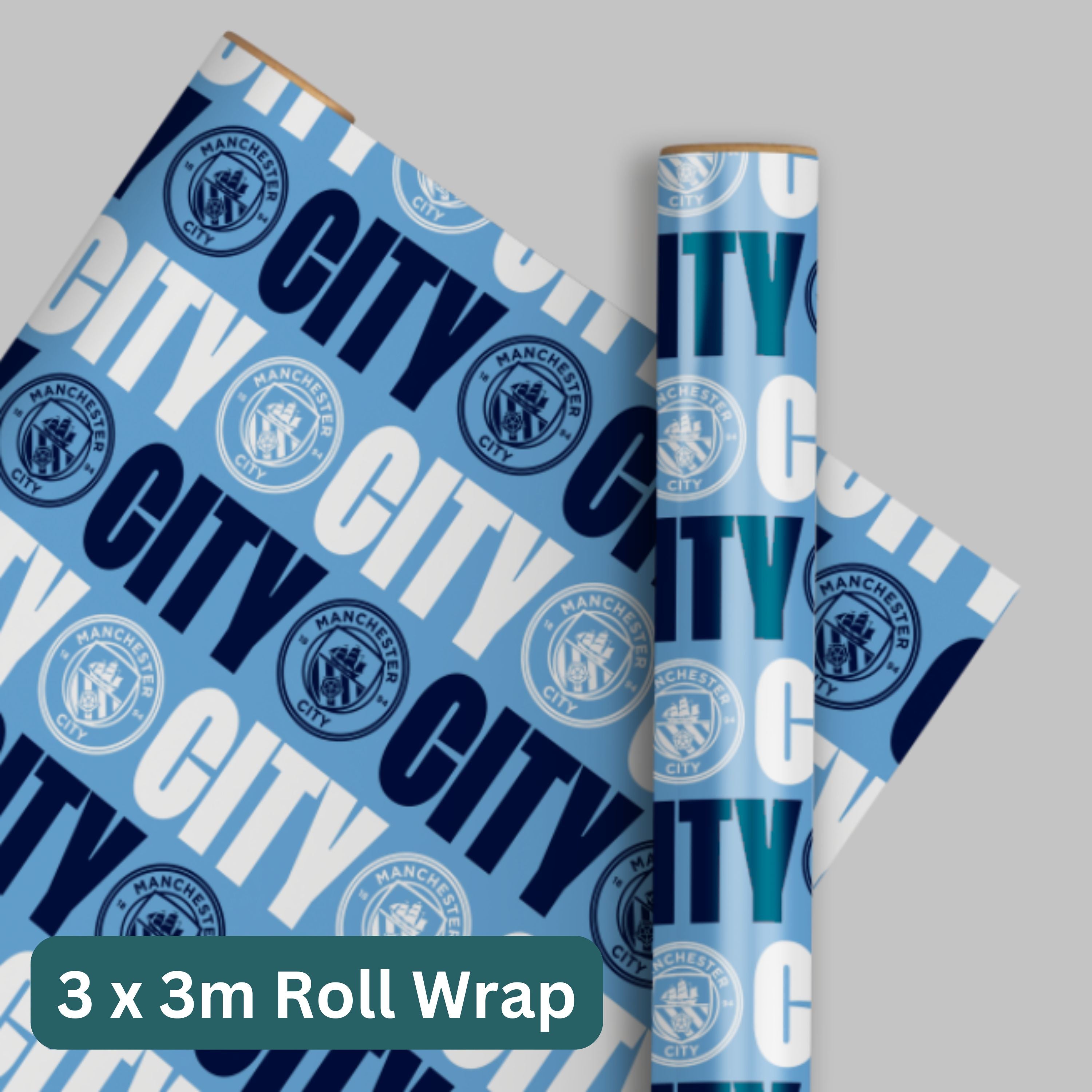 Manchester City FC 3m Roll Wrapping Paper - 3 Pack Bundle – Danilo ...