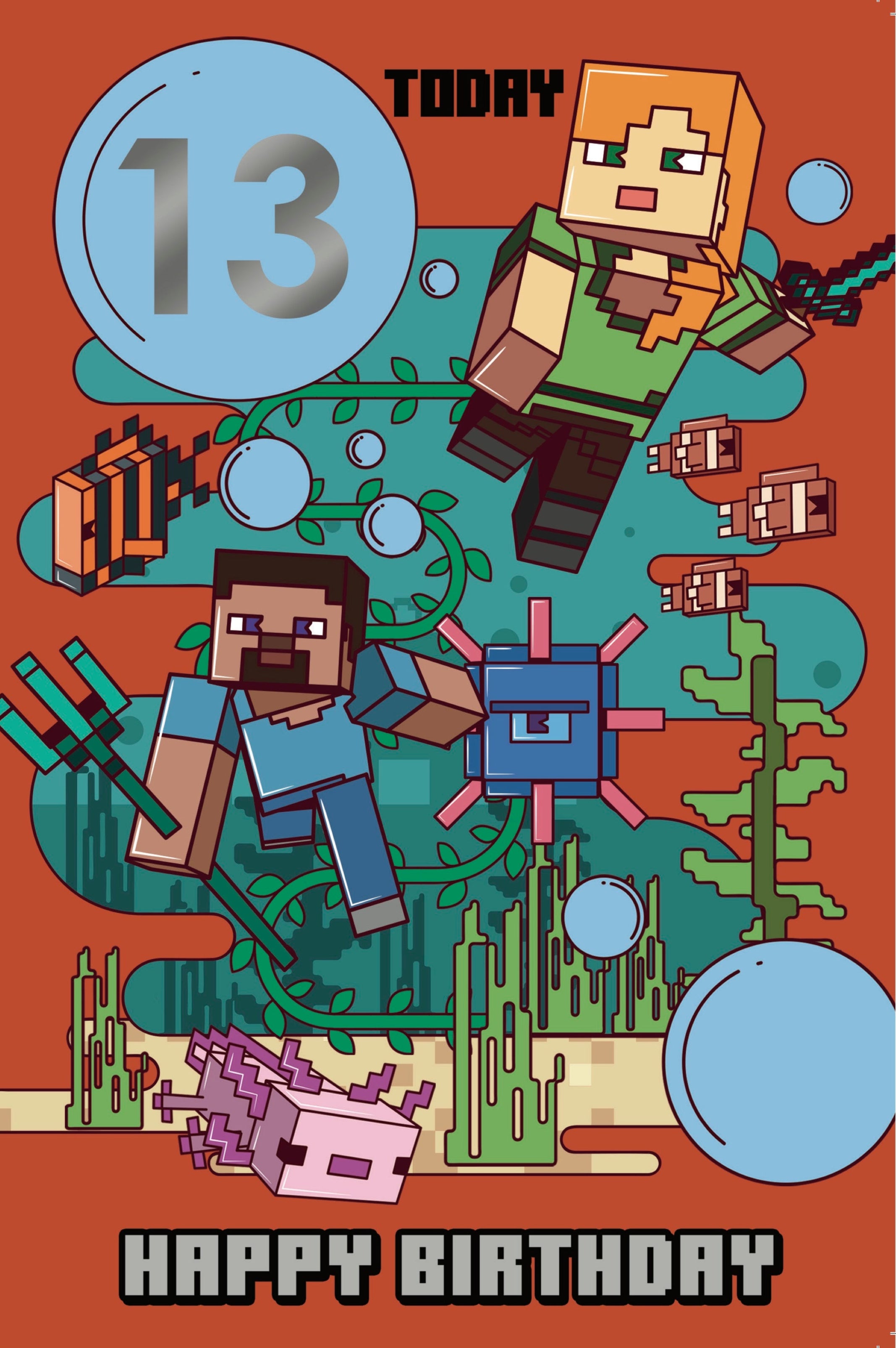 Minecraft Age Sticker Birthday Card – Danilo Promotions