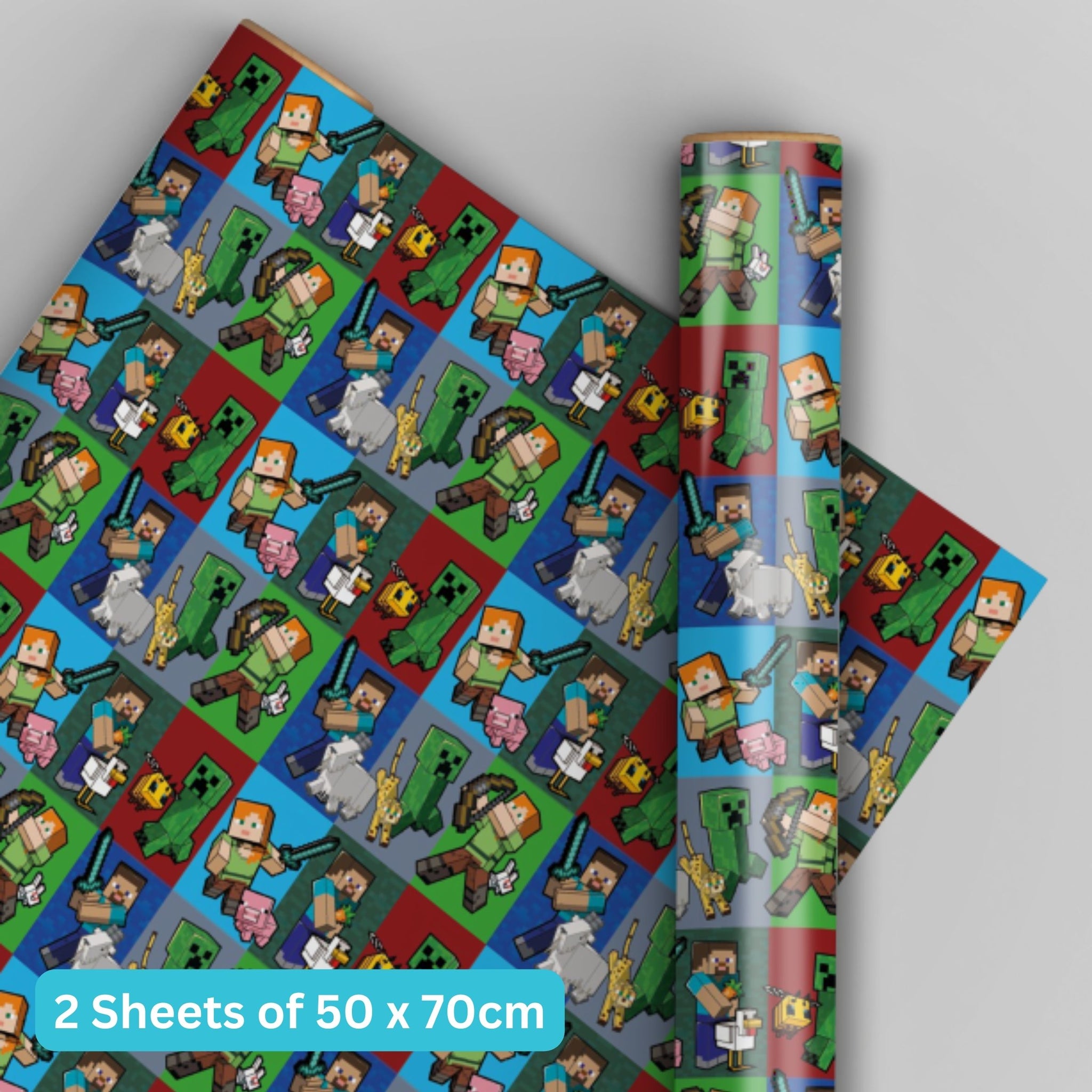 Minecraft 2 Sheets & 2 Tags Wrapping Paper – Danilo Promotions
