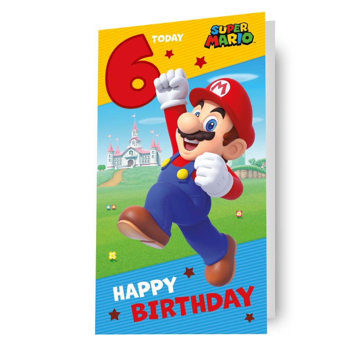 Super Mario Age 6 Birthday Card – Danilo Promotions