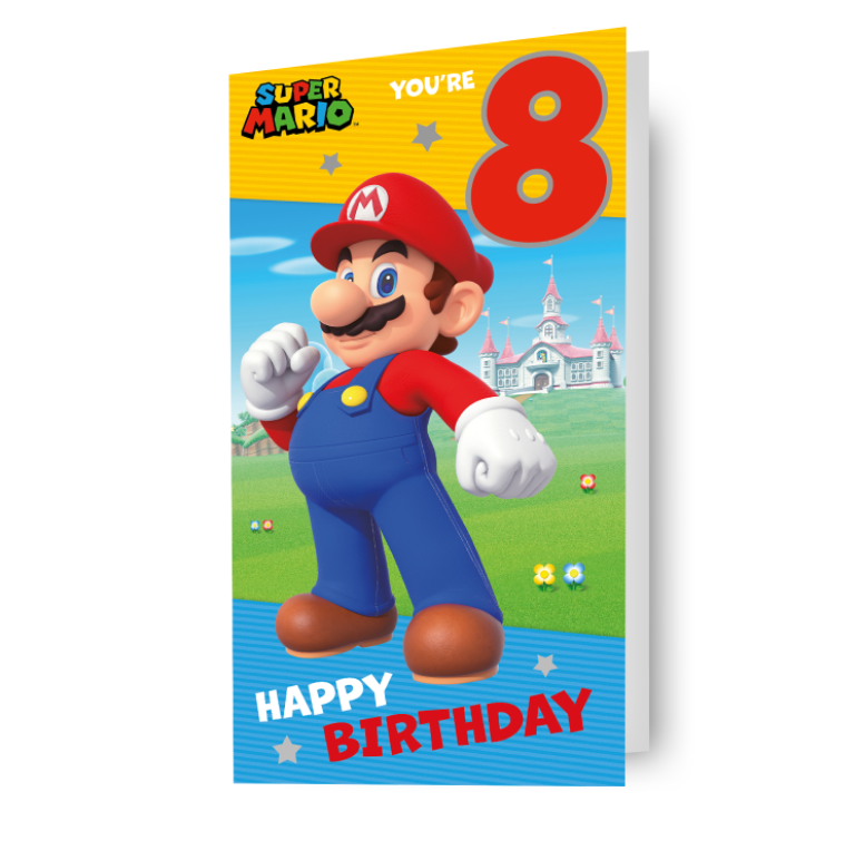 Super Mario Age 8 Birthday Card – Danilo Promotions