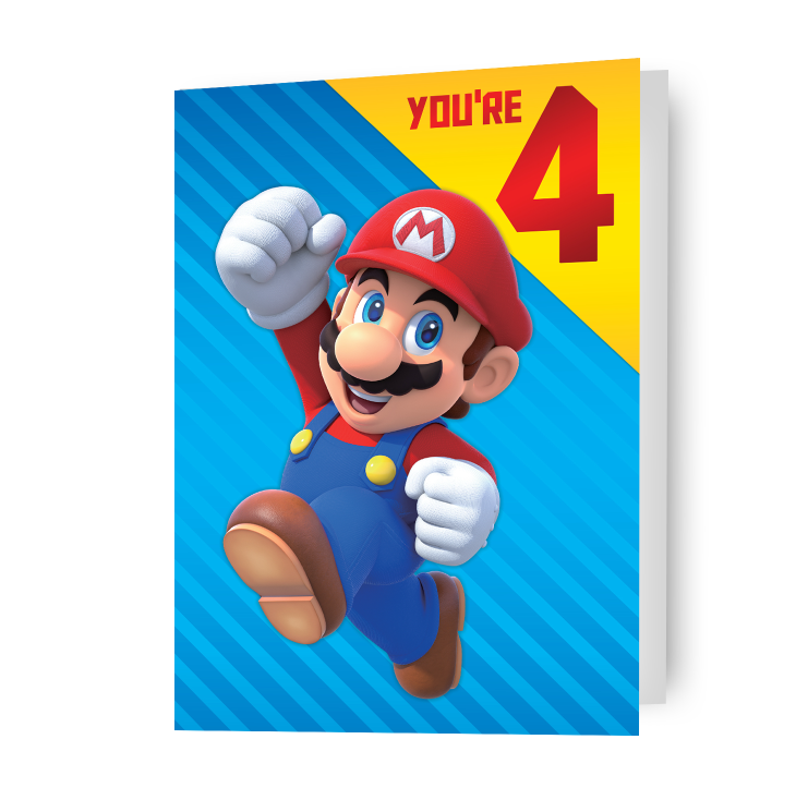 Super Mario Age 4 Birthday Card – Danilo Promotions
