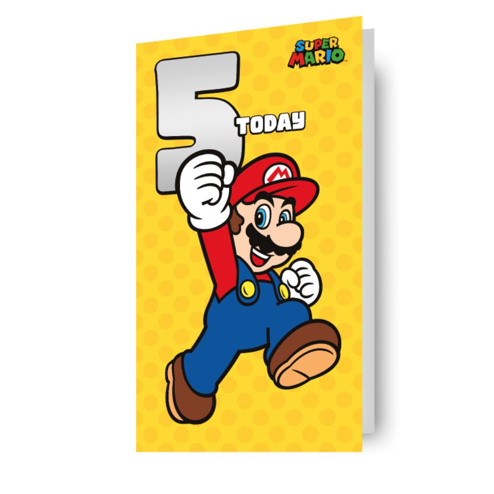 Super Mario Age 5 Birthday Card – Danilo Promotions