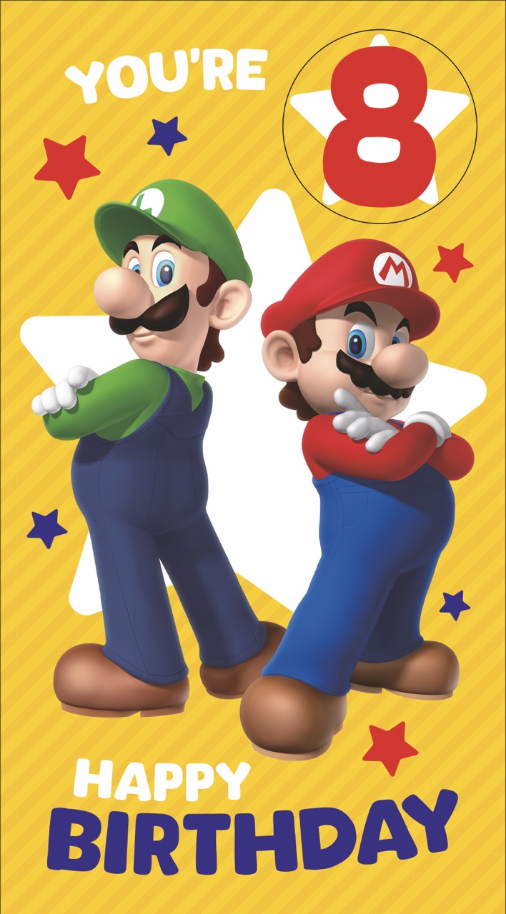 Super Mario Age Sticker Birthday Card – Danilo Promotions