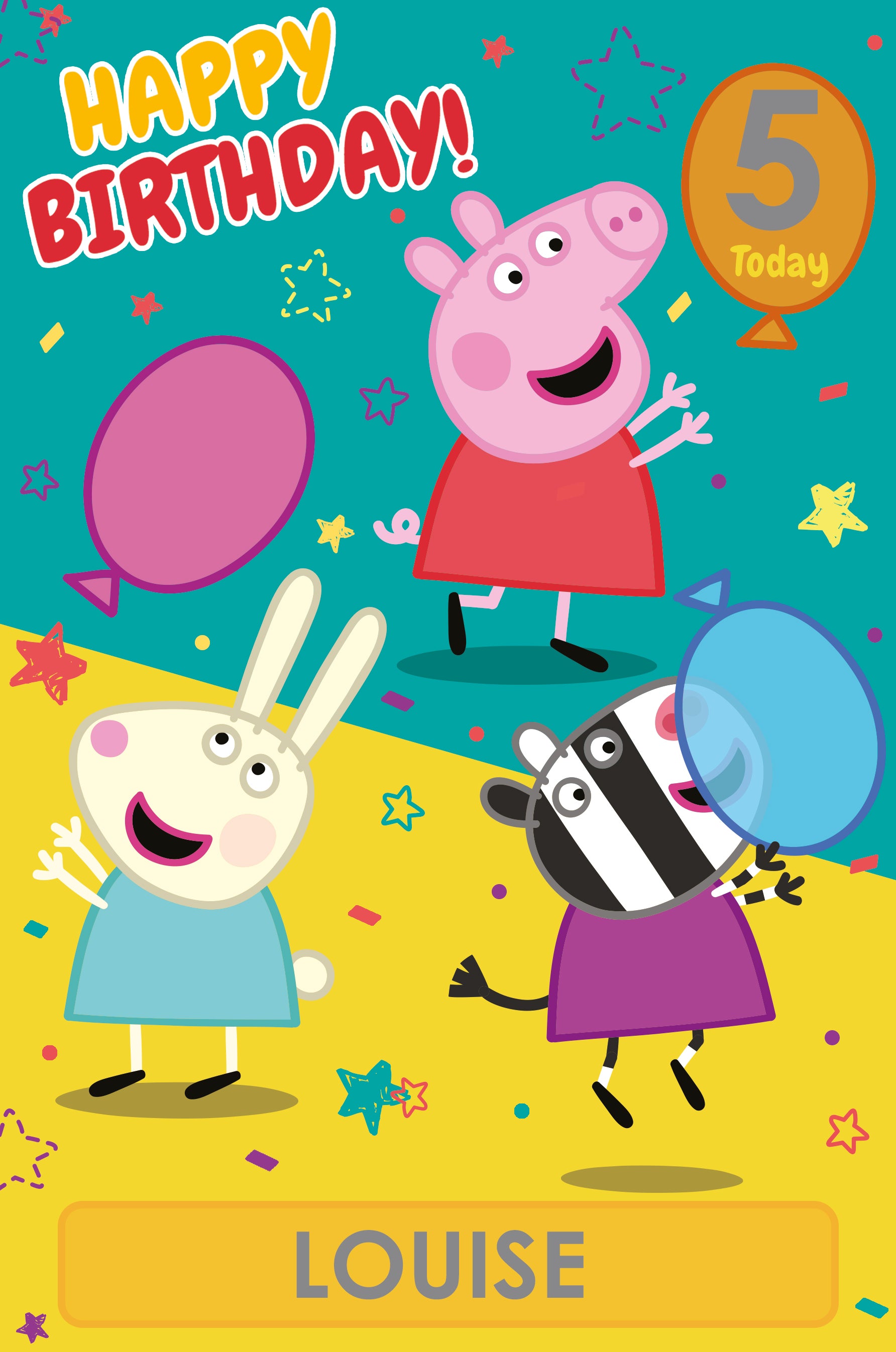 Peppa Pig Birthday Card - Personalise with Sticker Sheet – Danilo ...