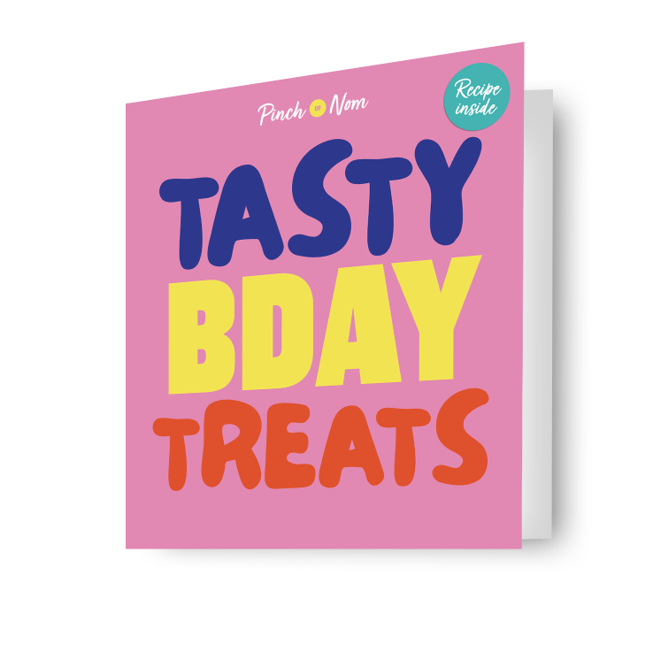 Pinch Of Nom Birthday Card Featuring Recipe For Biscoff Cheesecake ...