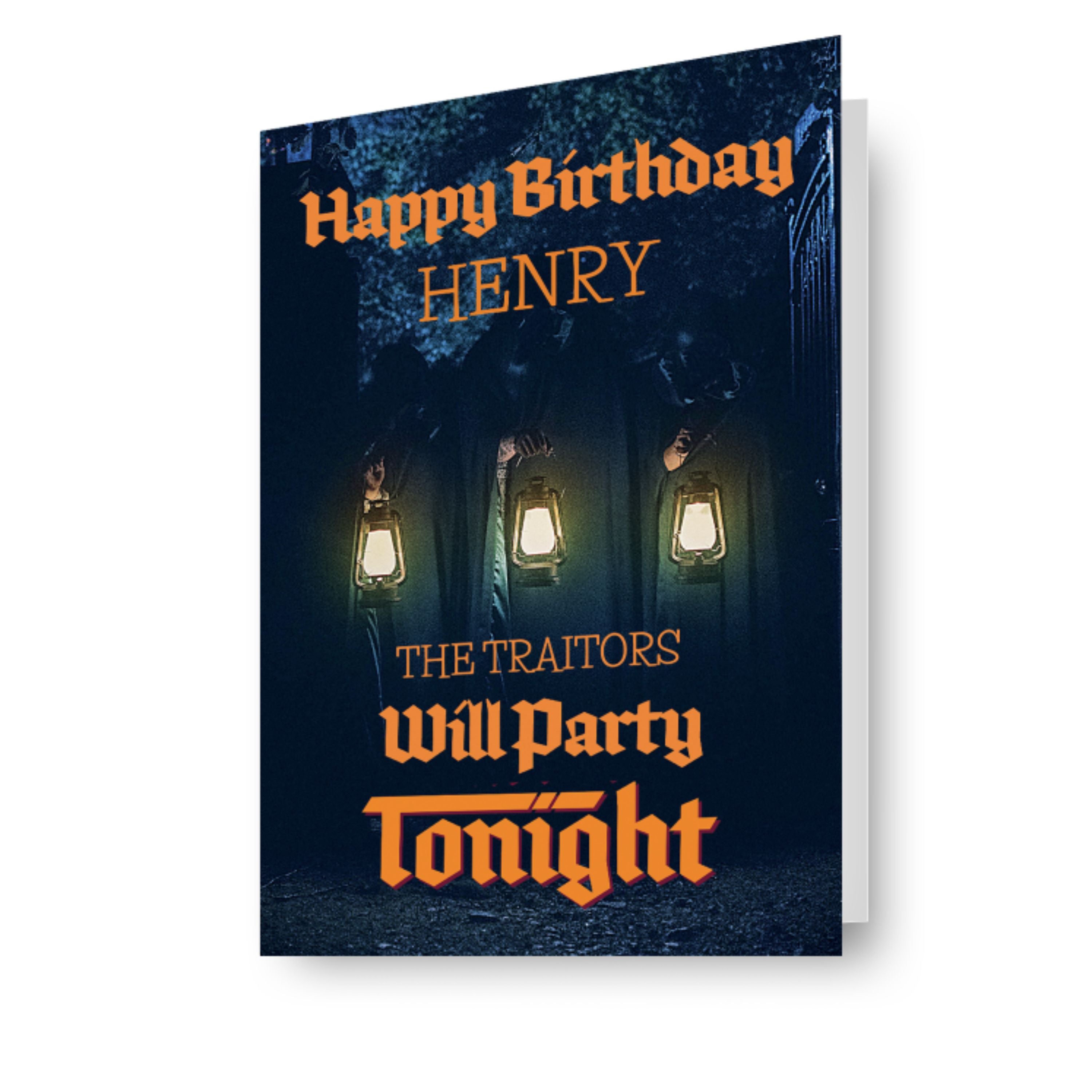 The Traitors Personalised Name Birthday Card – Danilo Promotions