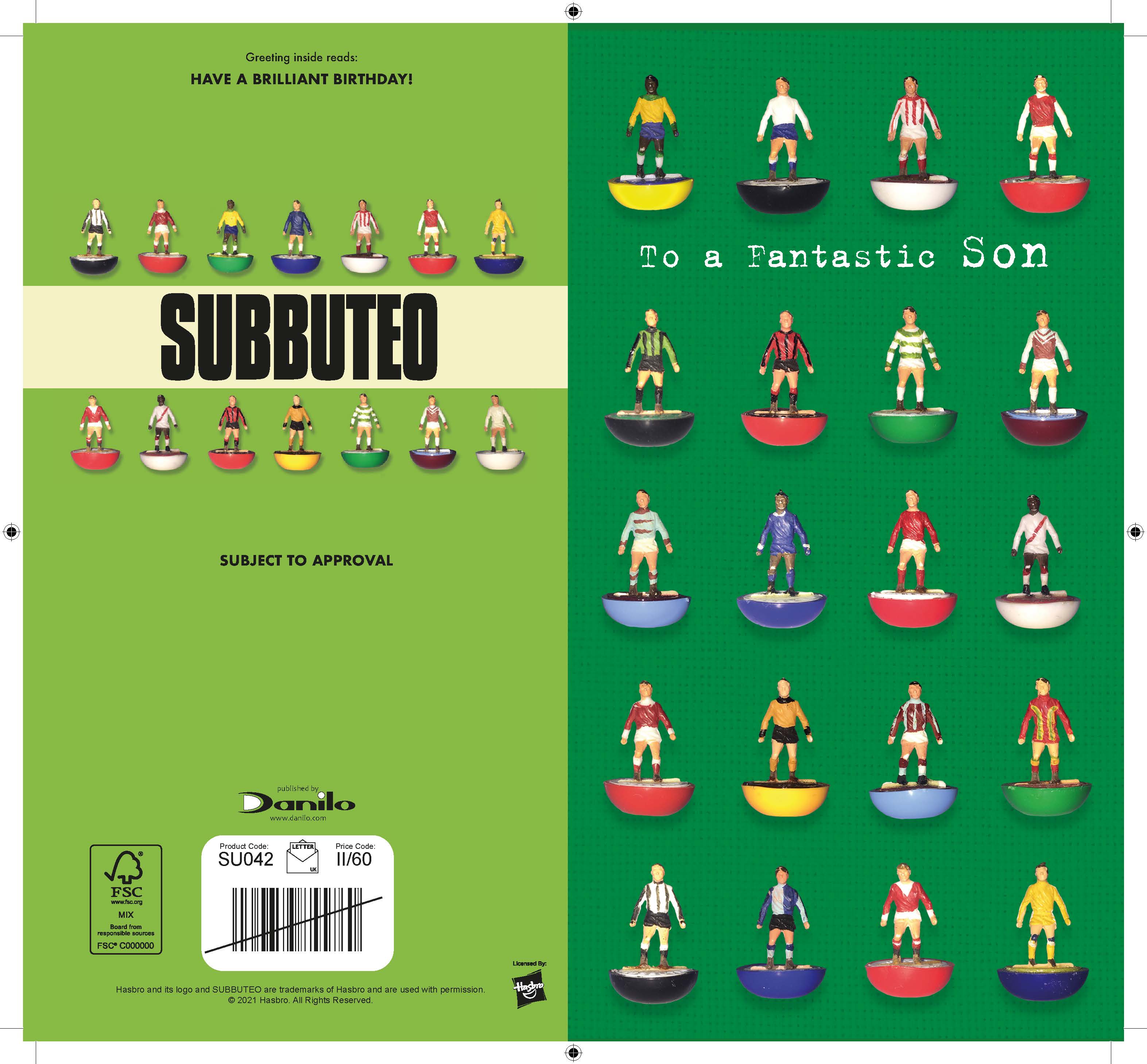 Football Birthday Card Subbuteo – Danilo Promotions