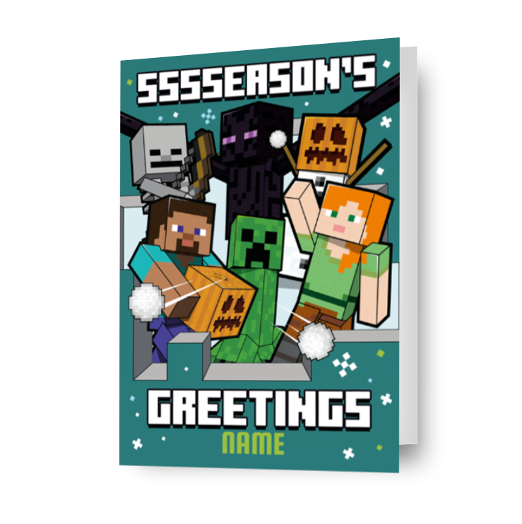 Minecraft Personalised 'SSSeasons Greetings' Christmas Card – Danilo ...