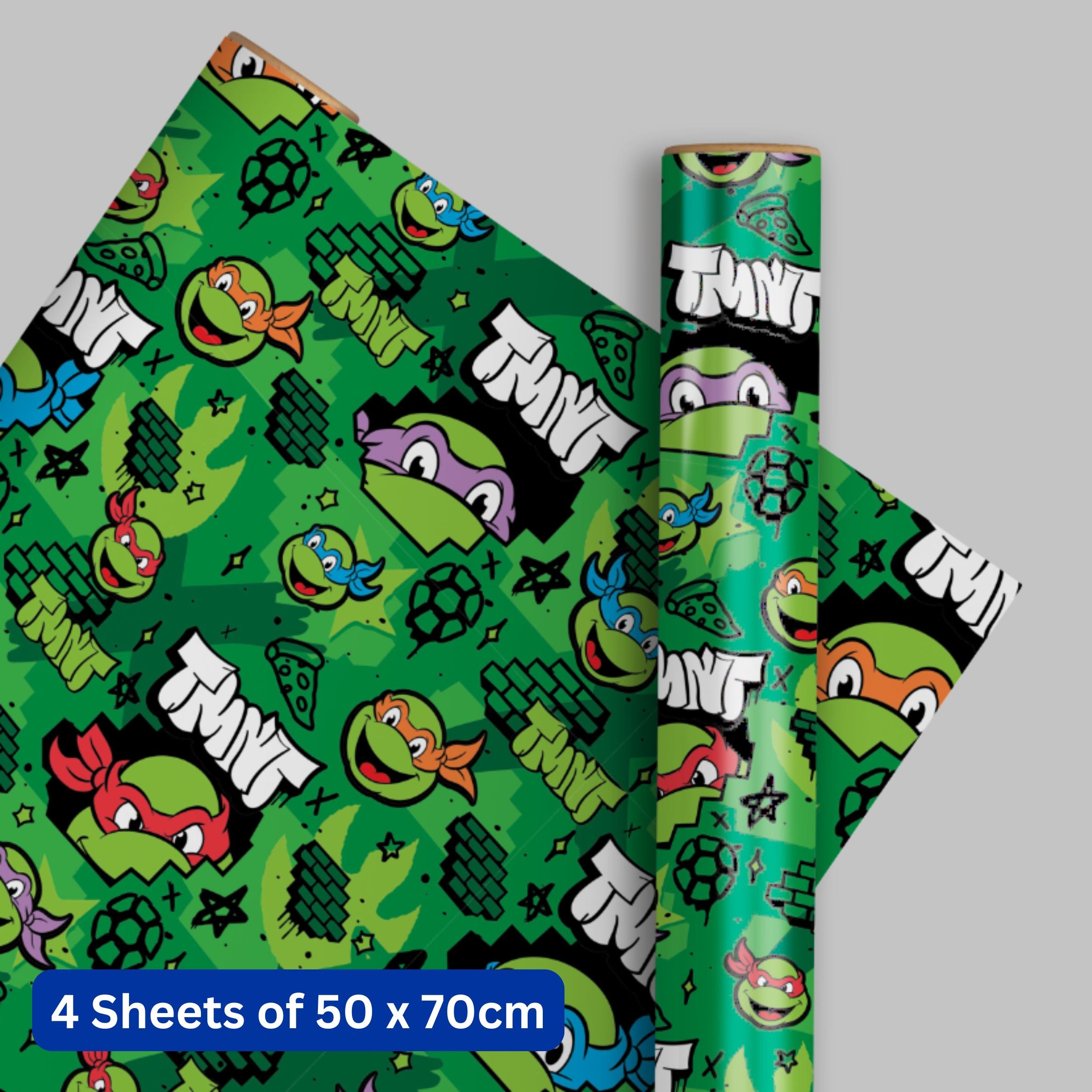Teenage Mutant Ninja Turtles 4 Sheets & 4 Tags Gift Wrap Bundle ...