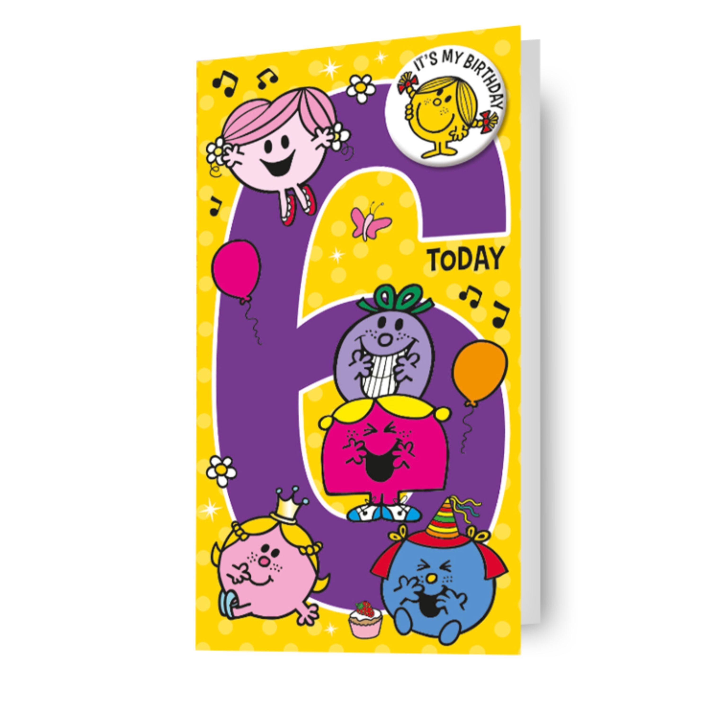 Mr Men & Little Miss Age 6 Birthday Card – Danilo Promotions