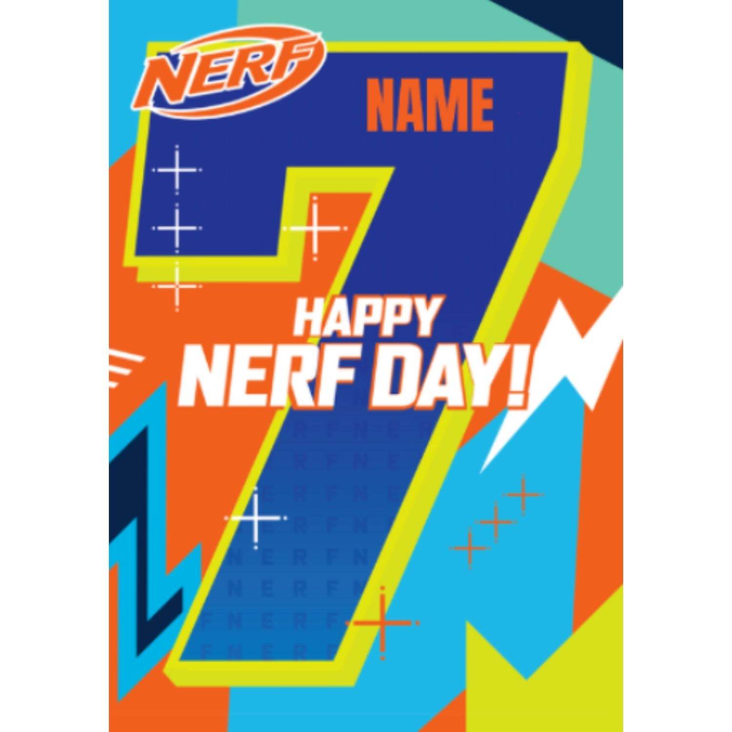 Personalised Nerf Birthday Card - Personalise any name or relation ...