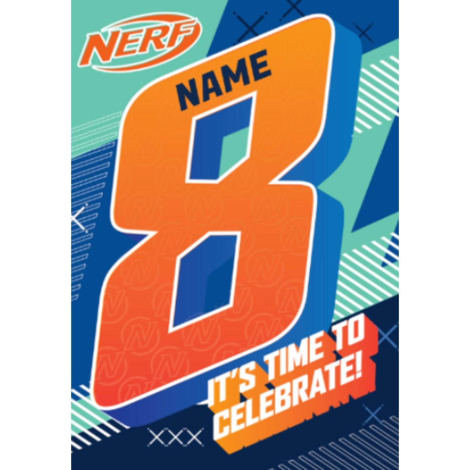 Personalised Nerf Birthday Card - Personalise any name or relation ...