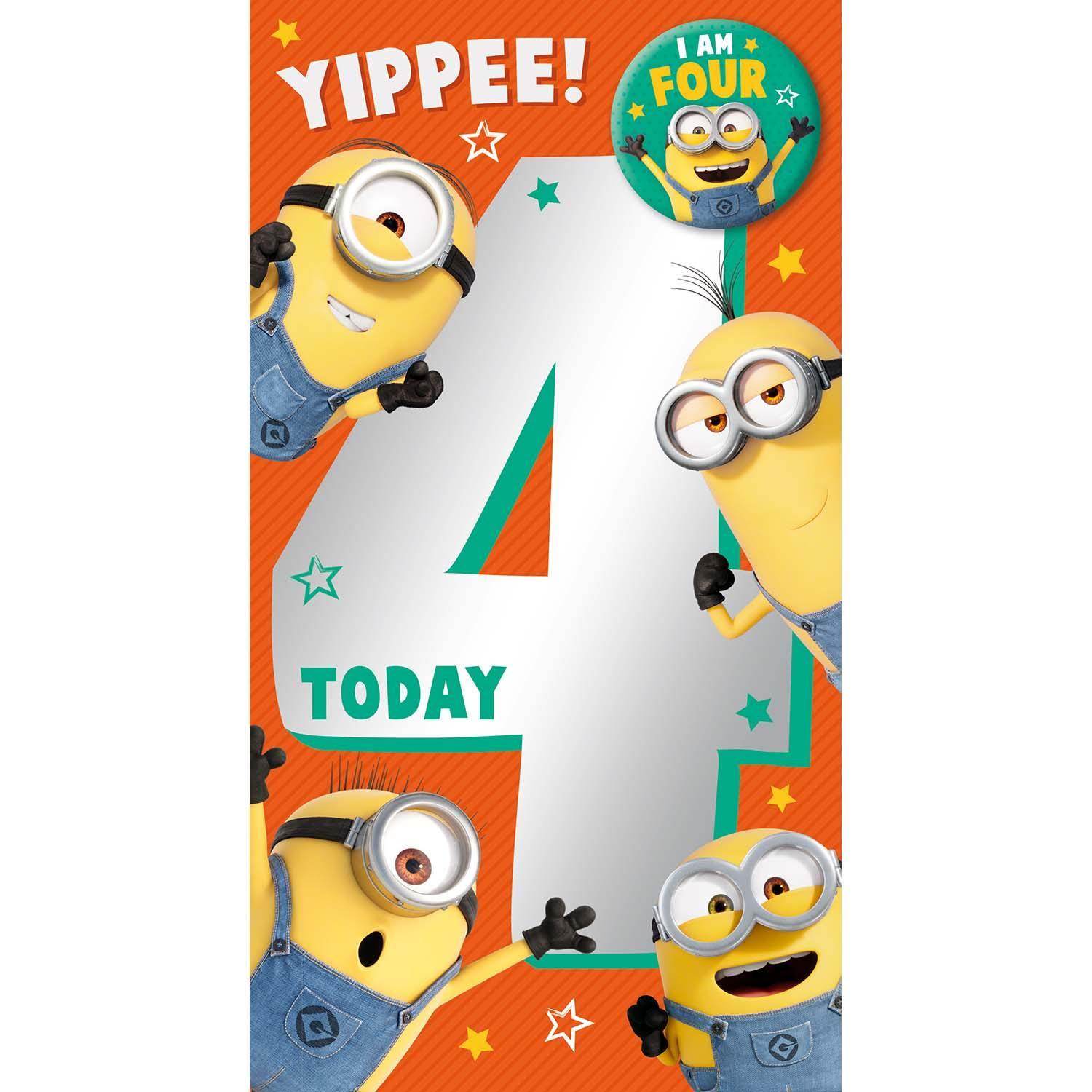 Despicable Me Birthday Card Age 4 – Danilo Promotions