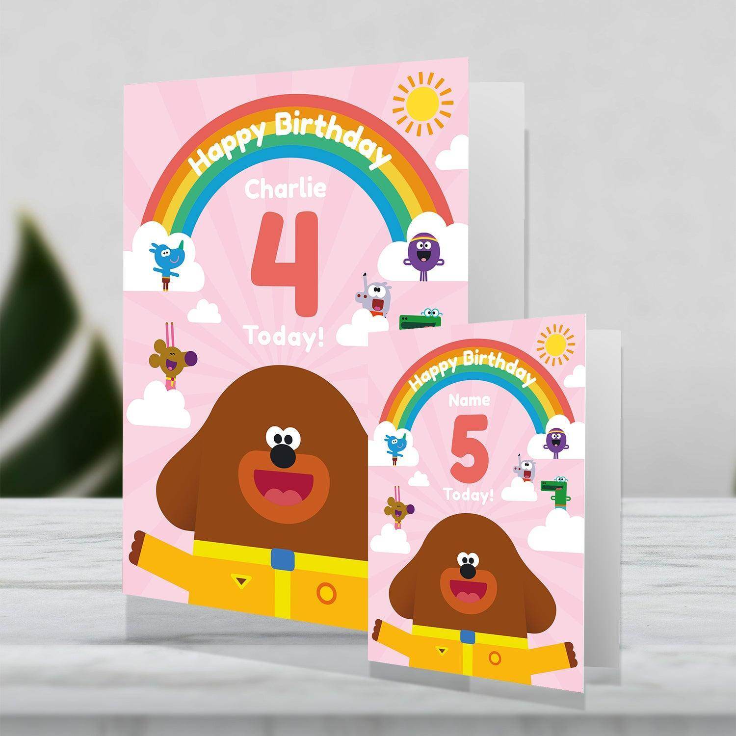 Hey Duggee Giant Personalised Rainbow Birthday Card – Danilo Promotions