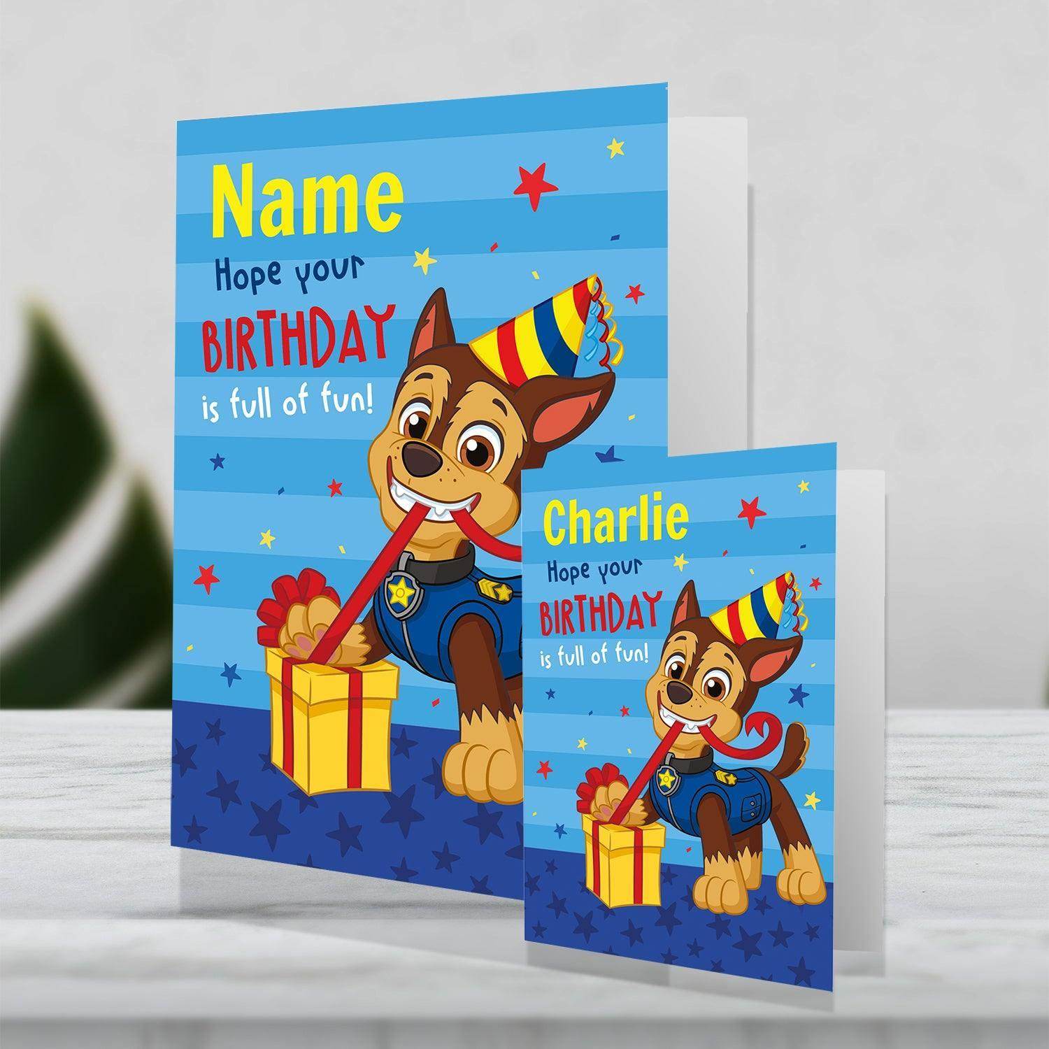 Paw Patrol Giant Personalised Chase Birthday Card – Danilo Promotions