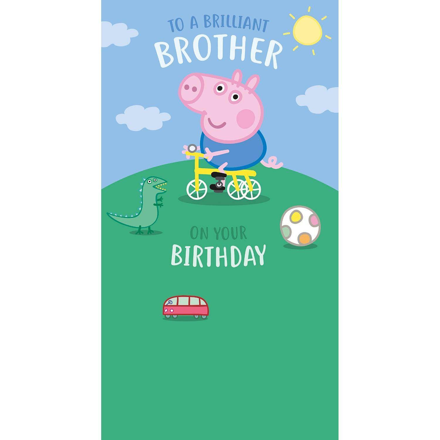 Peppa Pig Brother Birthday Card, To A Brilliant Brother – Danilo Promotions