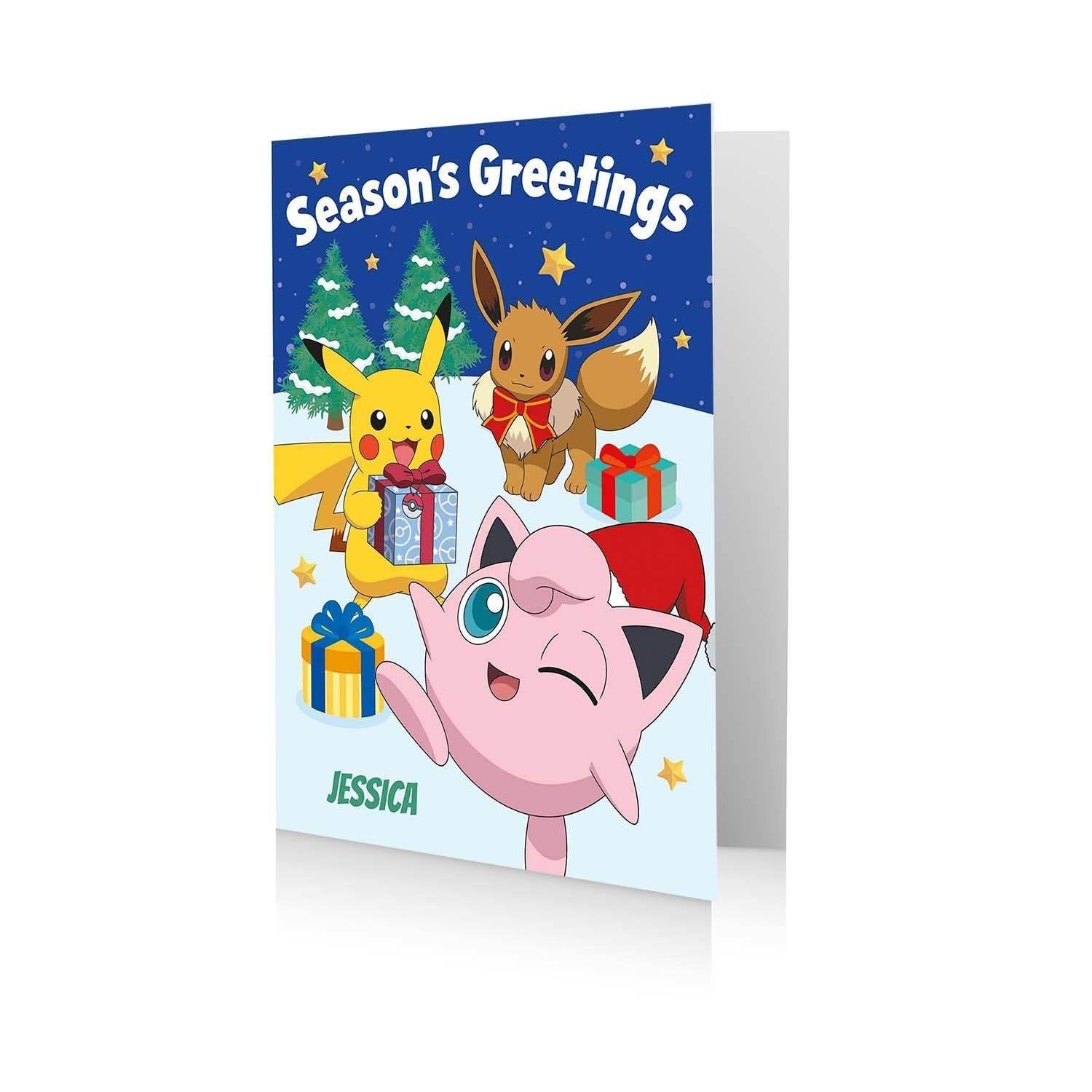 Personalised Pokemon Christmas Card- Any Name – Danilo Promotions