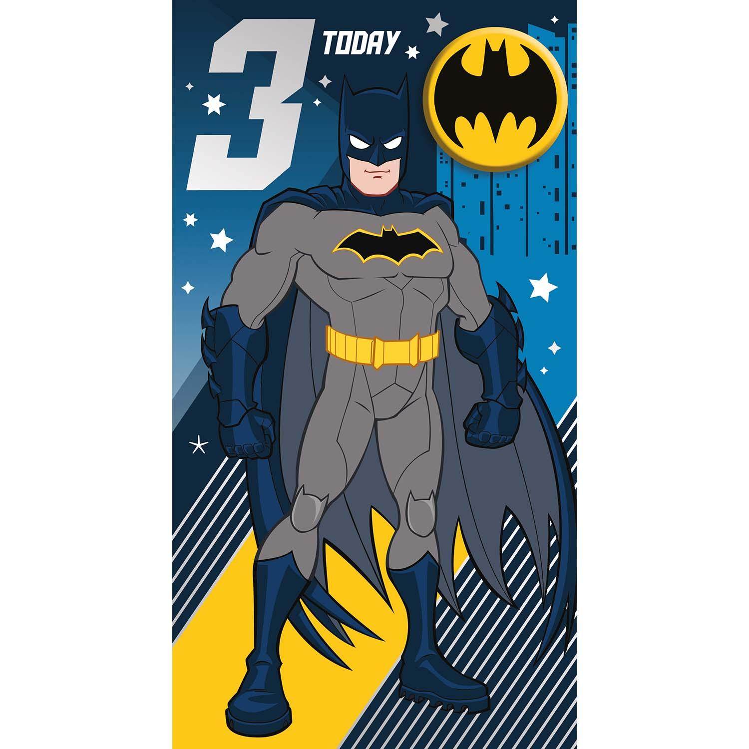 Batman Age 4 Birthday Card With Badge – Danilo Promotions